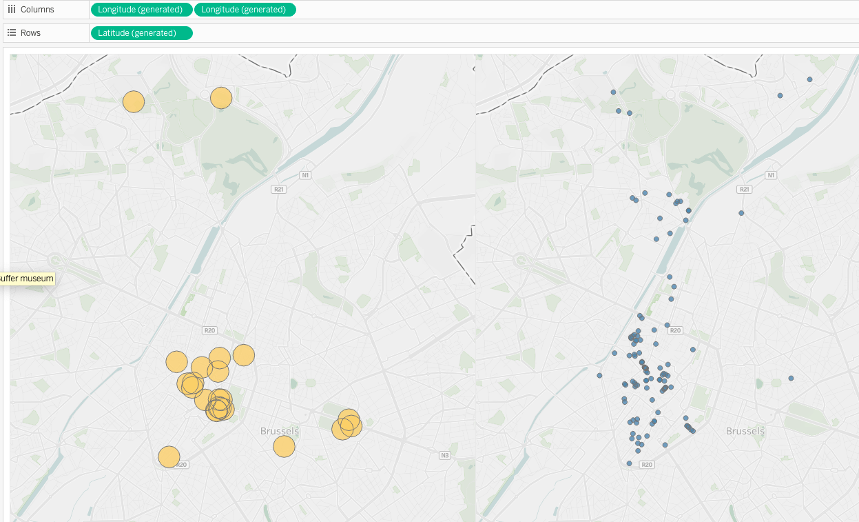Tableau 2020.1: How to use spatial buffer calculation